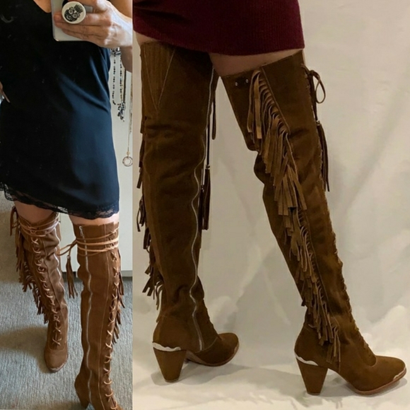 Spell | Shoes | New Mimi Boots 38 Brown Suede Leather Spell Gypsy Thigh ...